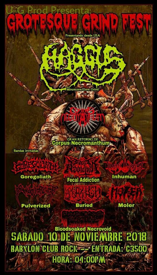 Grotesque grind fest. Haggus, Corpus Necromanthum y otros. Bandas ...